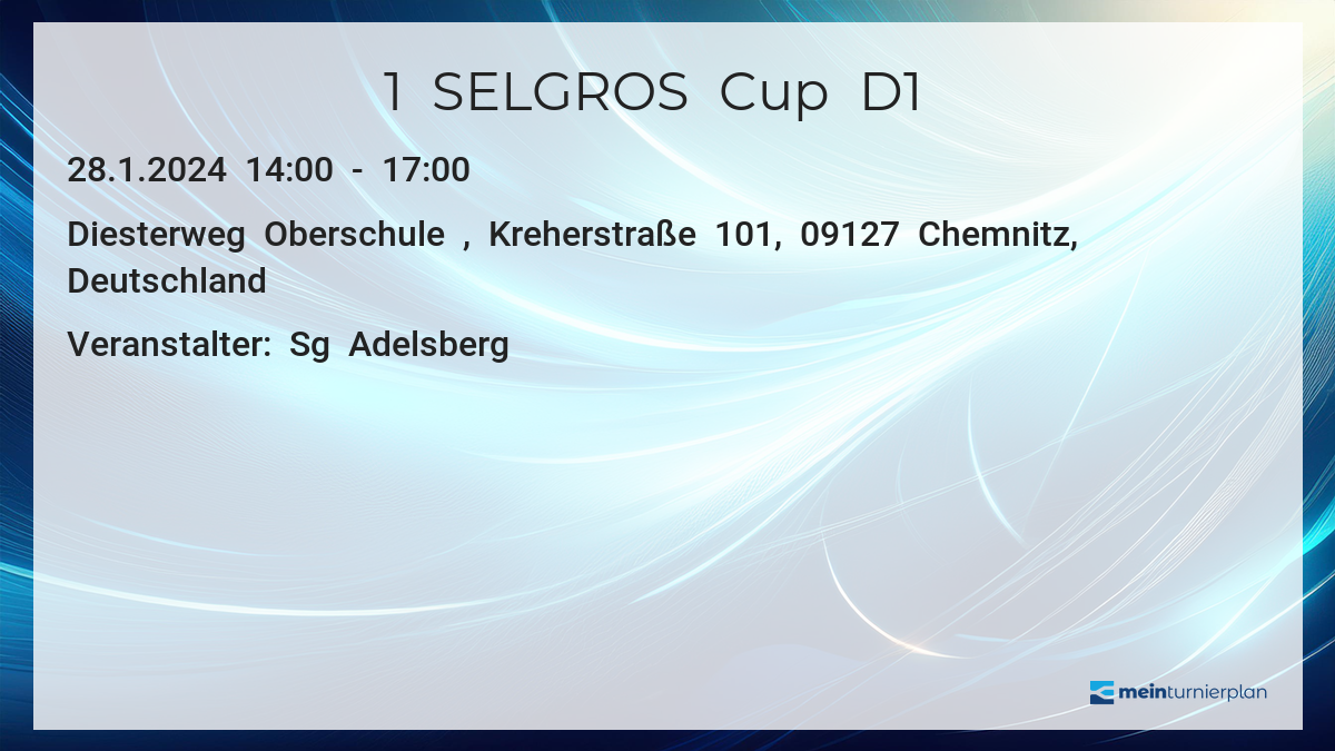 1 SELGROS Cup D1 – MeinTurnierplan.de