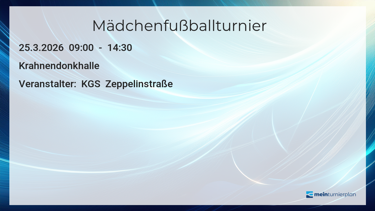 Mädchenfußballturnier – MeinTurnierplan.de